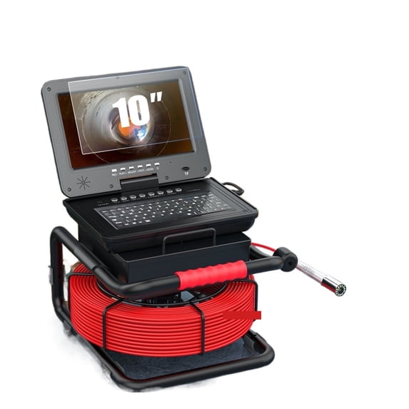 Pipe Inspection Camera Sewer Camera HD 1080P 16GB DVR, 10.1inch Drain ...