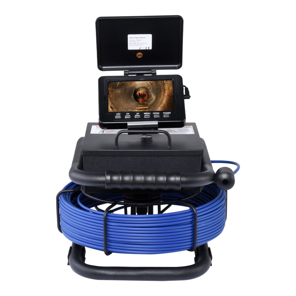 Pipe Inspection Endoscope with 100FT Cable, 512Hz Sonde, DVR Recording ...