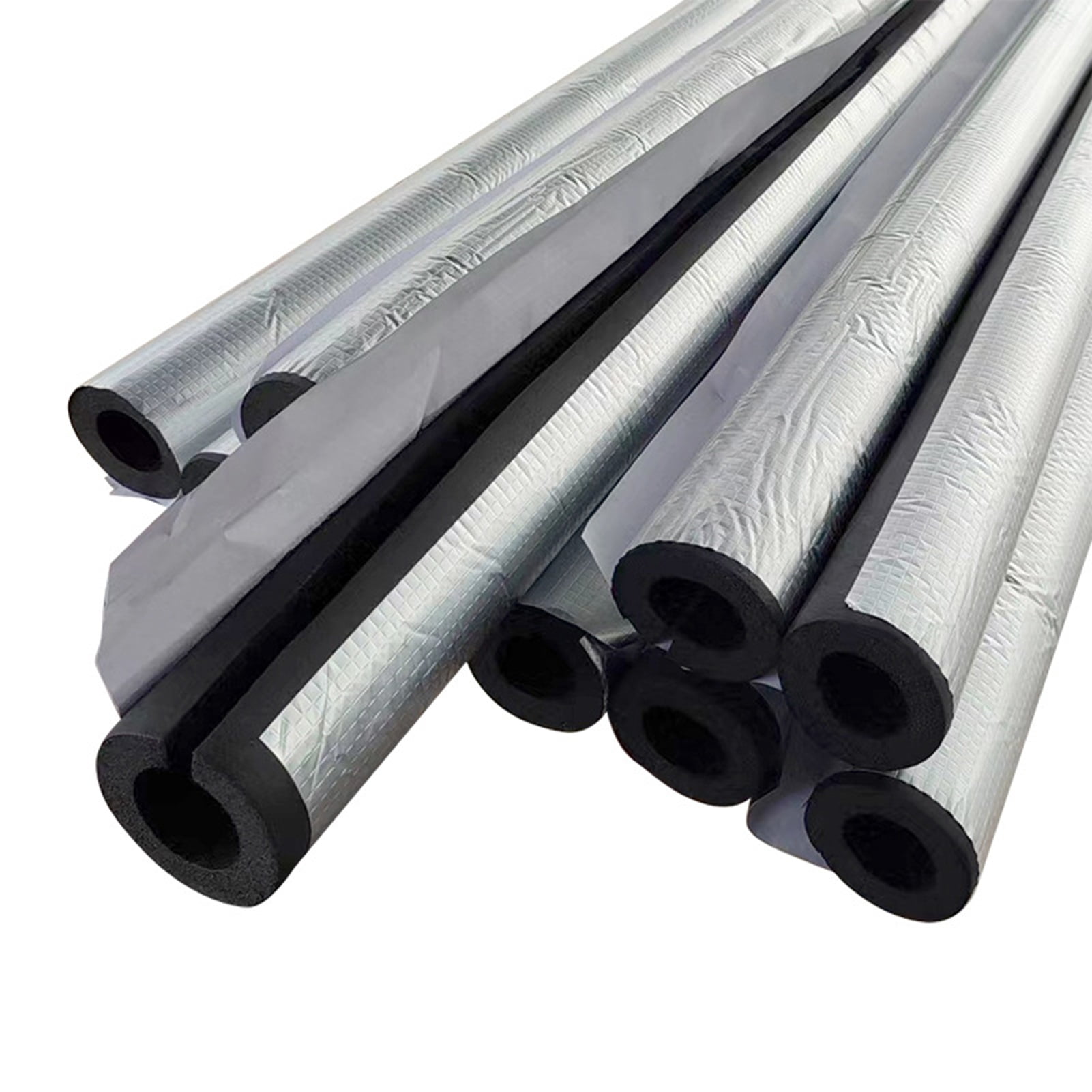 Pipe Insulation Foam Tube with Aluminum Foil, L 3.12Ft, ID 22/27/34/43 ...
