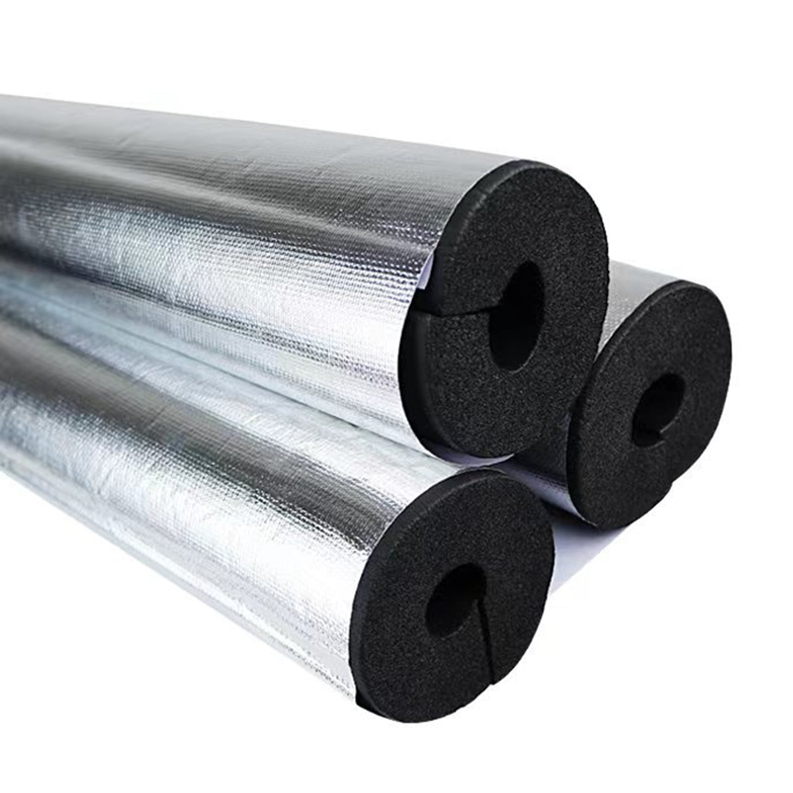 Pipe Insulation Foam Tube with Aluminum Foil, Self-Adhesive Insulation Foam Wraps for Pipes, for ...
