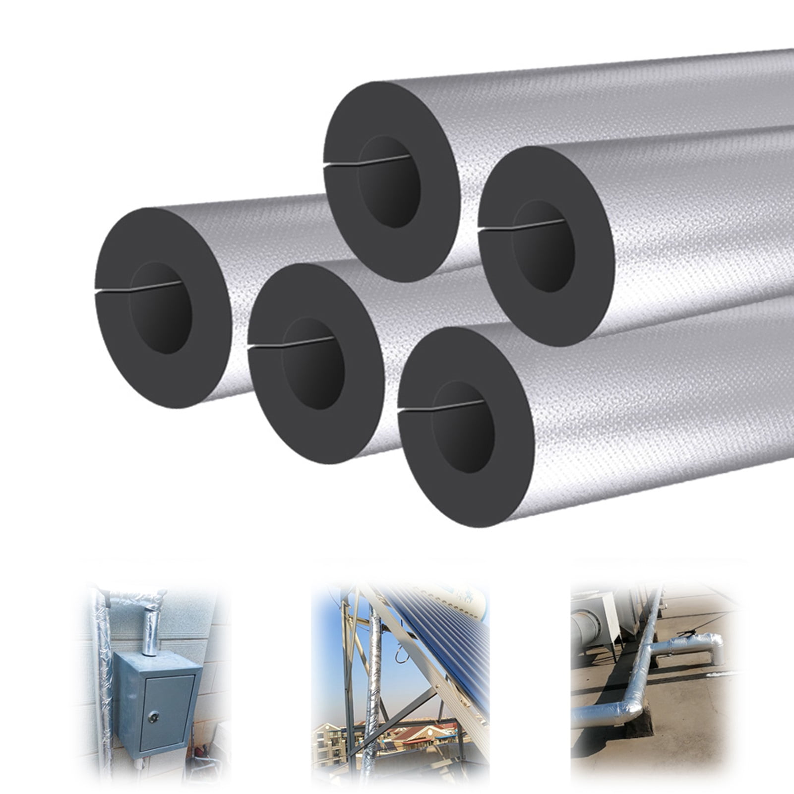 Pipe Insulation Foam Tube with Aluminum Foil, Self Adhesive Pipe Wrap ...