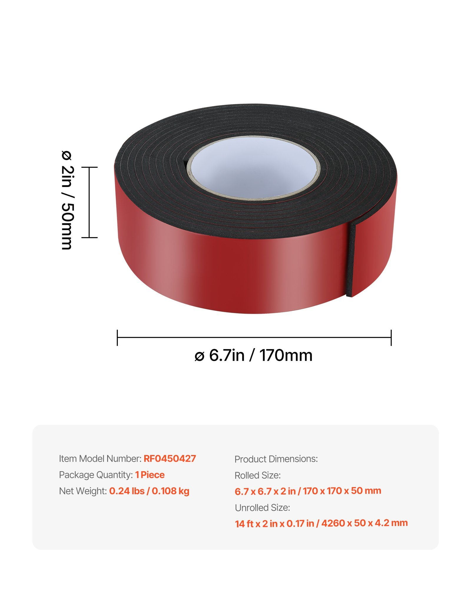 Pipe Insulation Wrap, 14FT Long x 2-inch Wide, Self-Adhesive Foam Tape ...