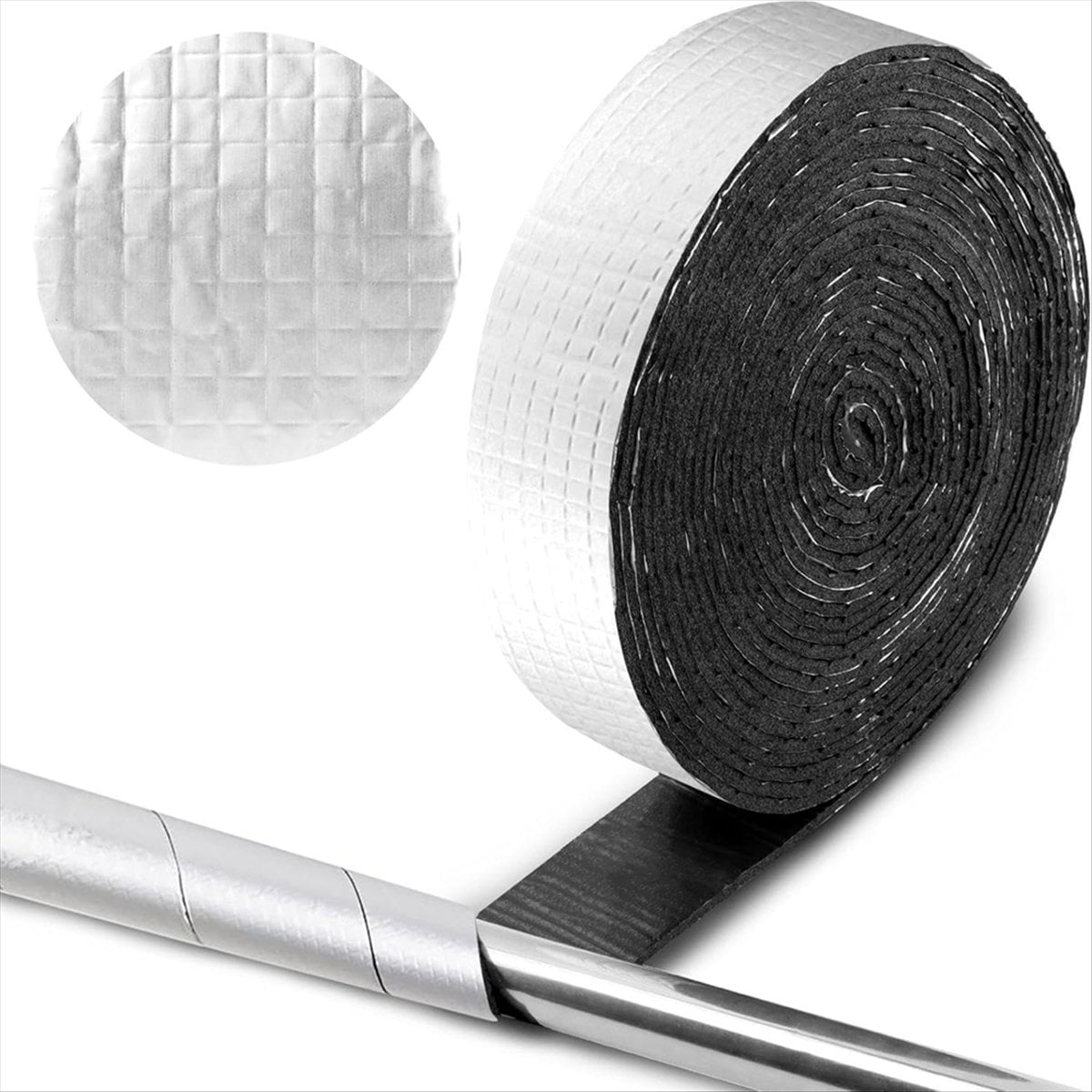 Pipe Insulation Wrap 32.8 FT Foil Outdoor Foam Tape Self Adhesive for ...
