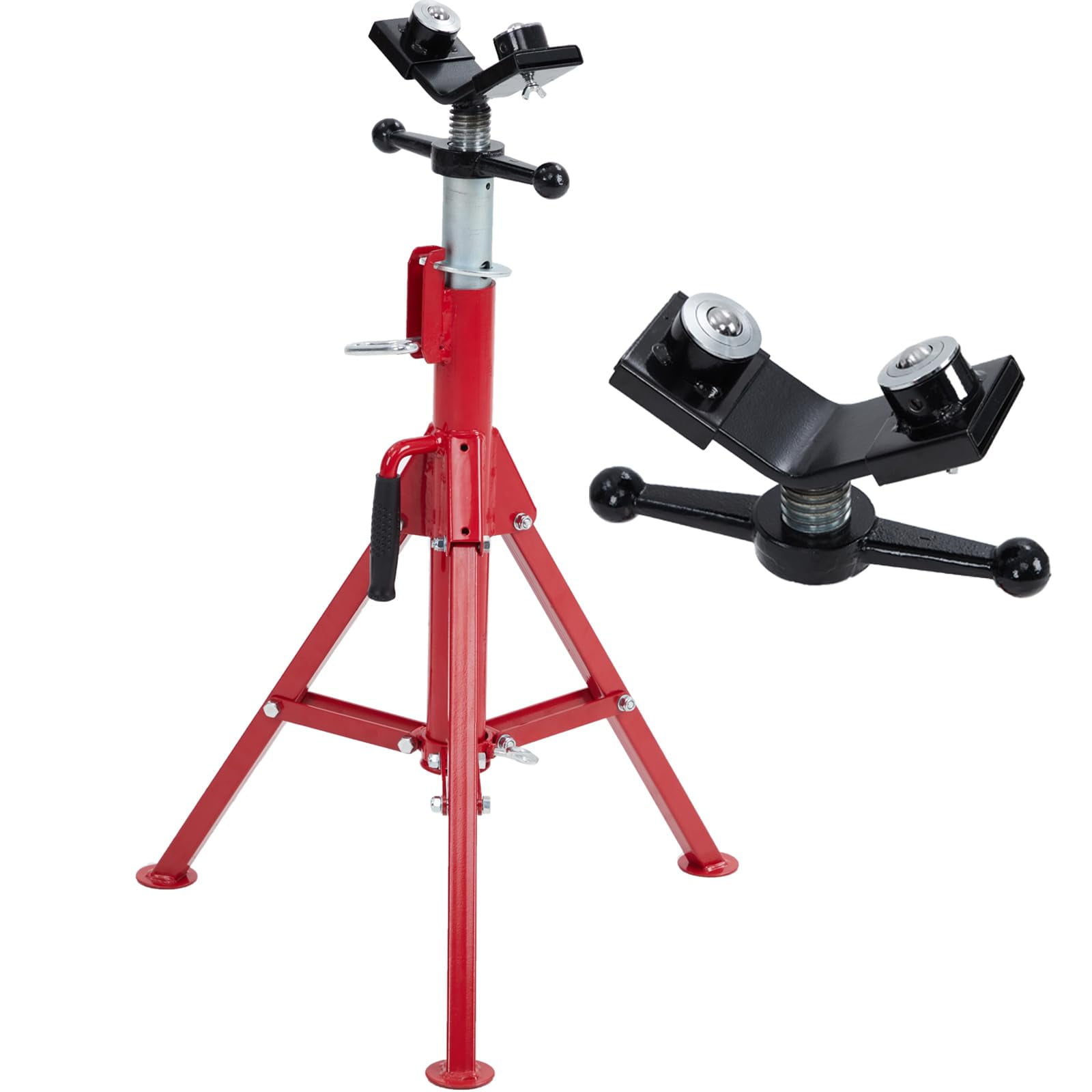 Pipe Jack Stand with 2/4-Ball Transfer V-Head, 2500LB Welding Pipe ...