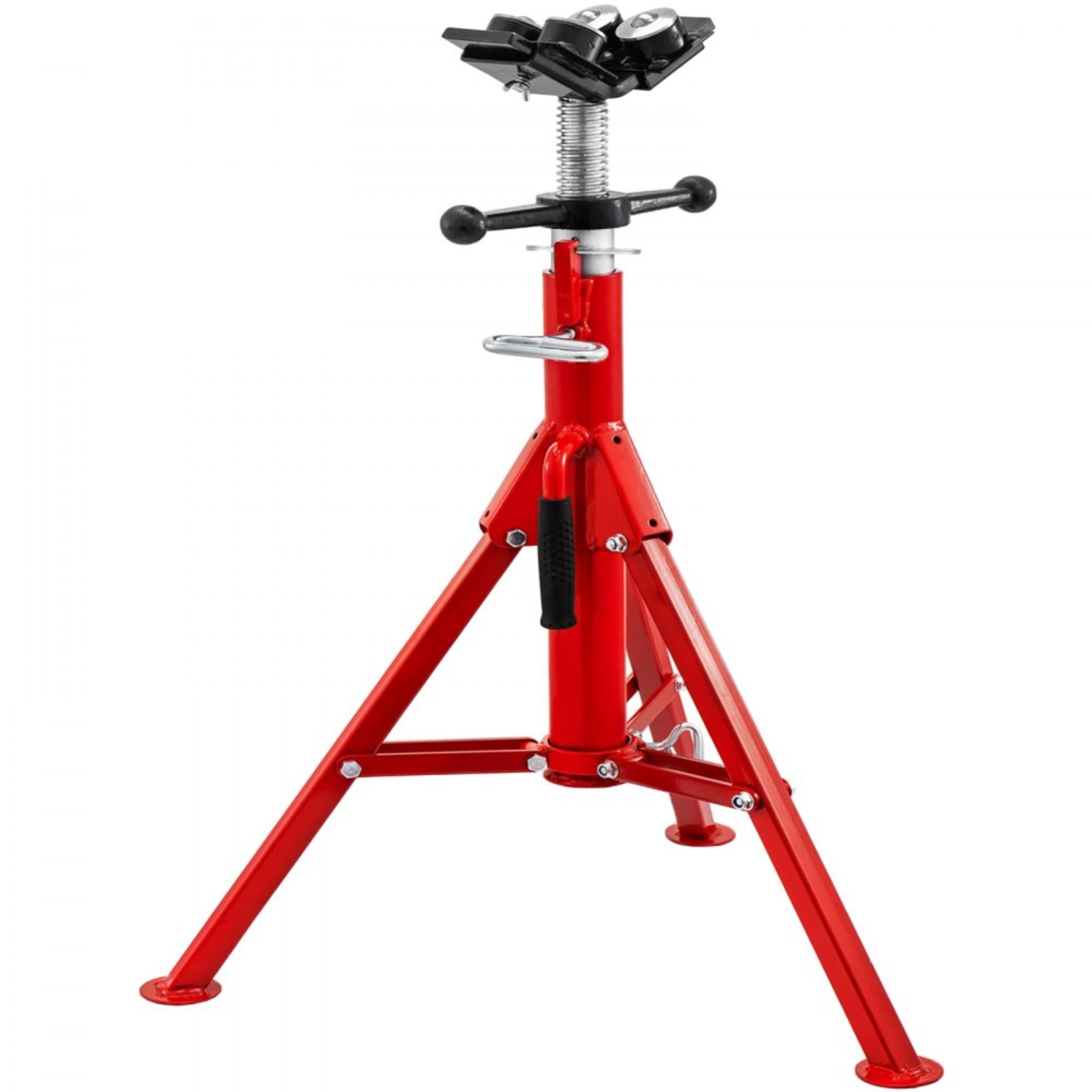 Pipe Jack Stand with 4-Ball Transfer V-Head and Folding Legs 1500LB ...