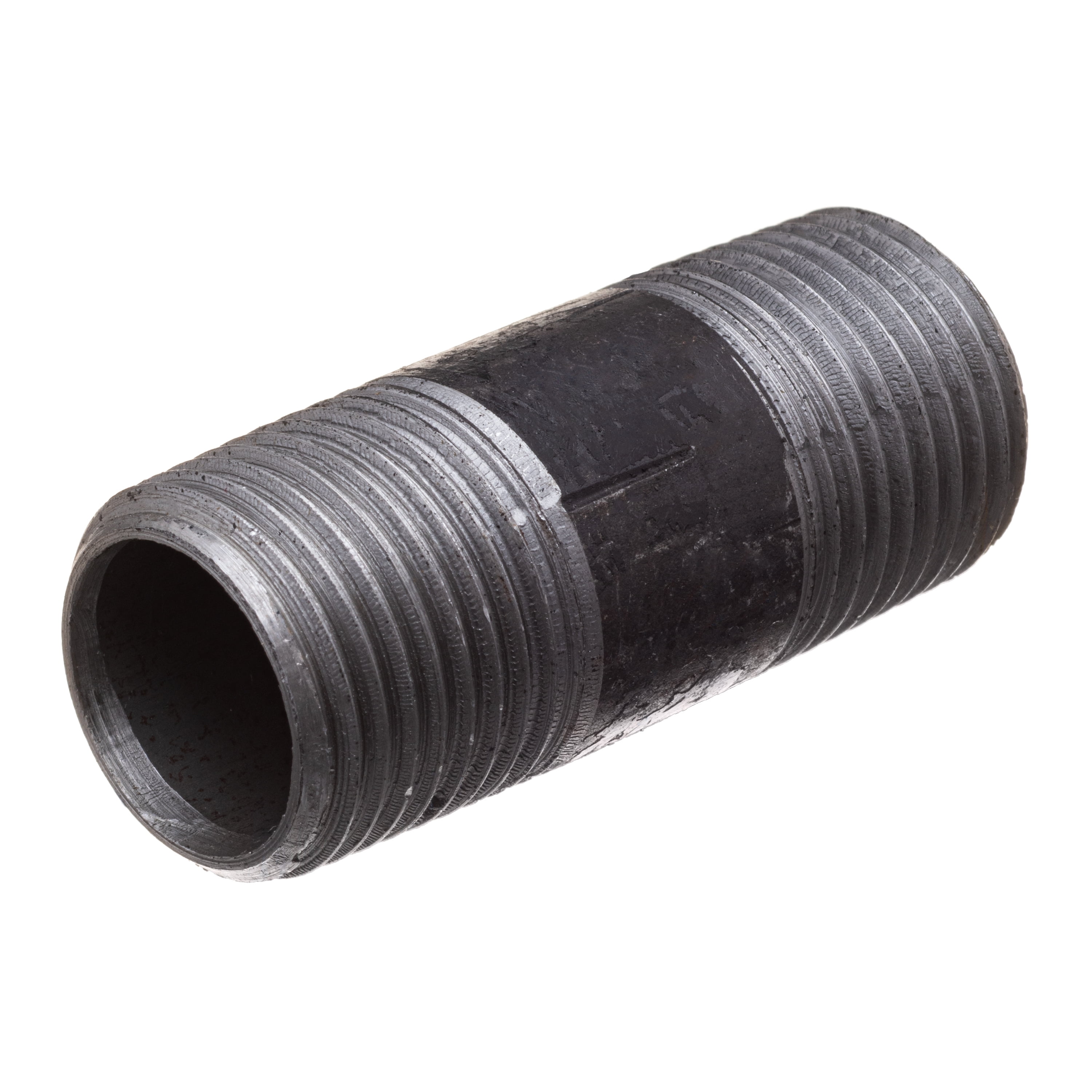 Pipe Nipple - Black-Coated Steel - Schedule 40 - Welded - Threaded on Both Ends - 3/4" BSPT - 2 ...
