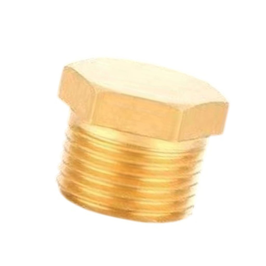 Pipe Plumbing Fitting Adapters Hexagonal End Caps Plug Brass Pipe Plug ...