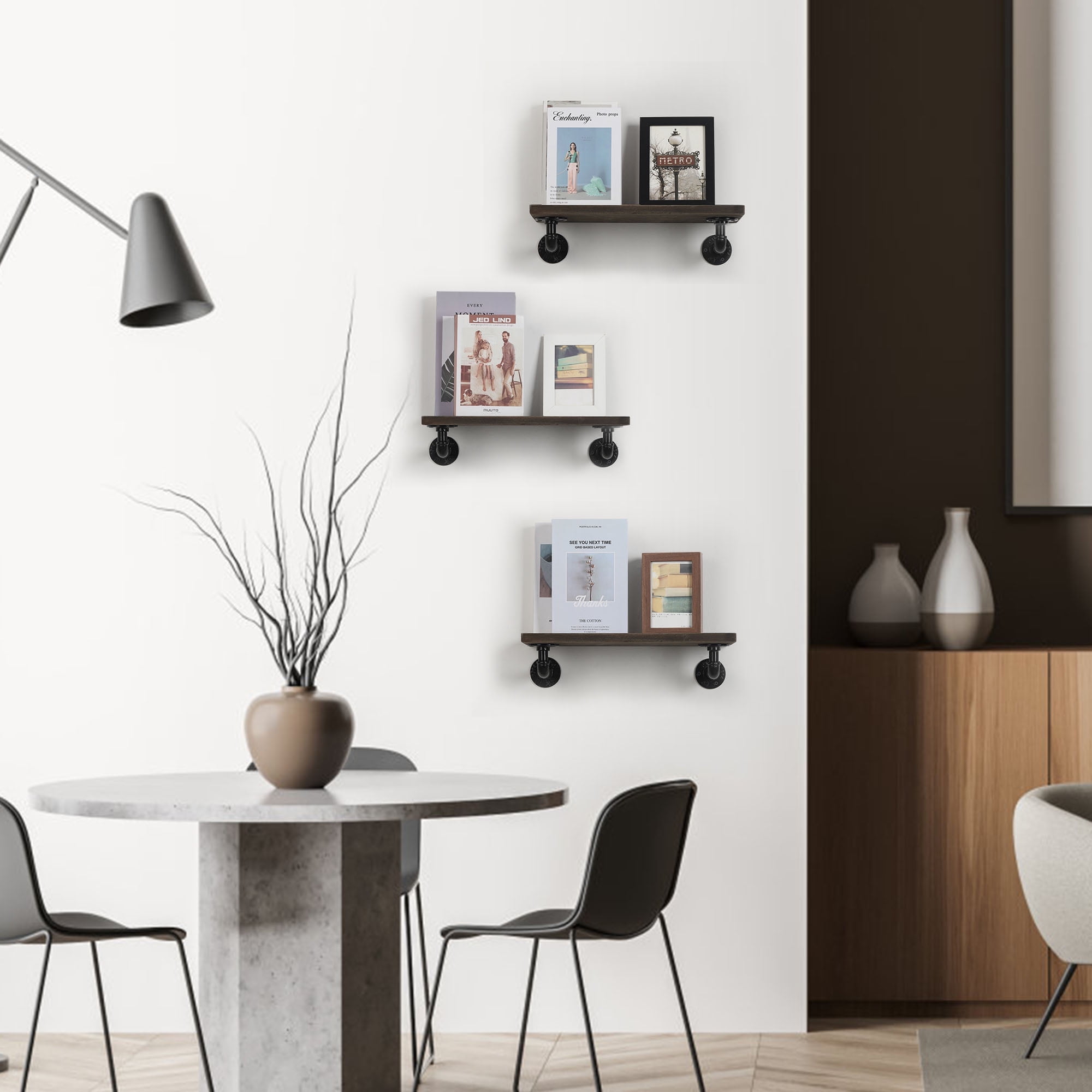 Pipe Rack Bracket, Wall Mounted Floating Bracket, Steampunk Decorative ...