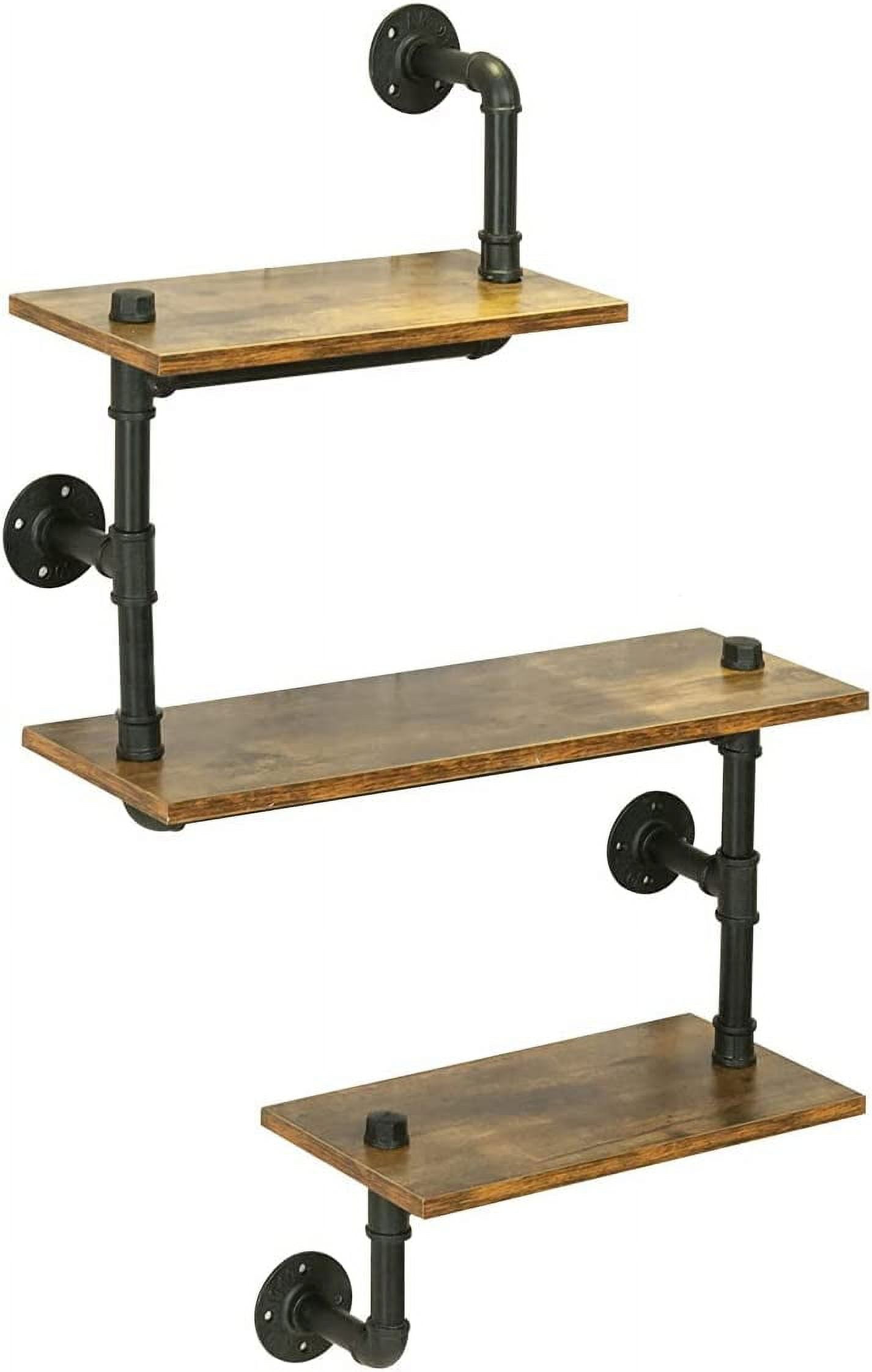 Pipe Shelf, Industrial Pipe Shelving, 3 Tier Wall Book Shelf Shelves ...