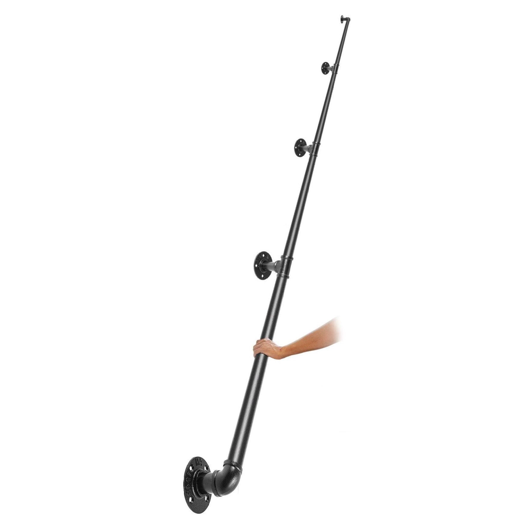 Pipe Stair Handrail 13FT, Industrial Pipe Handrail Carbon Steel 440LBS ...