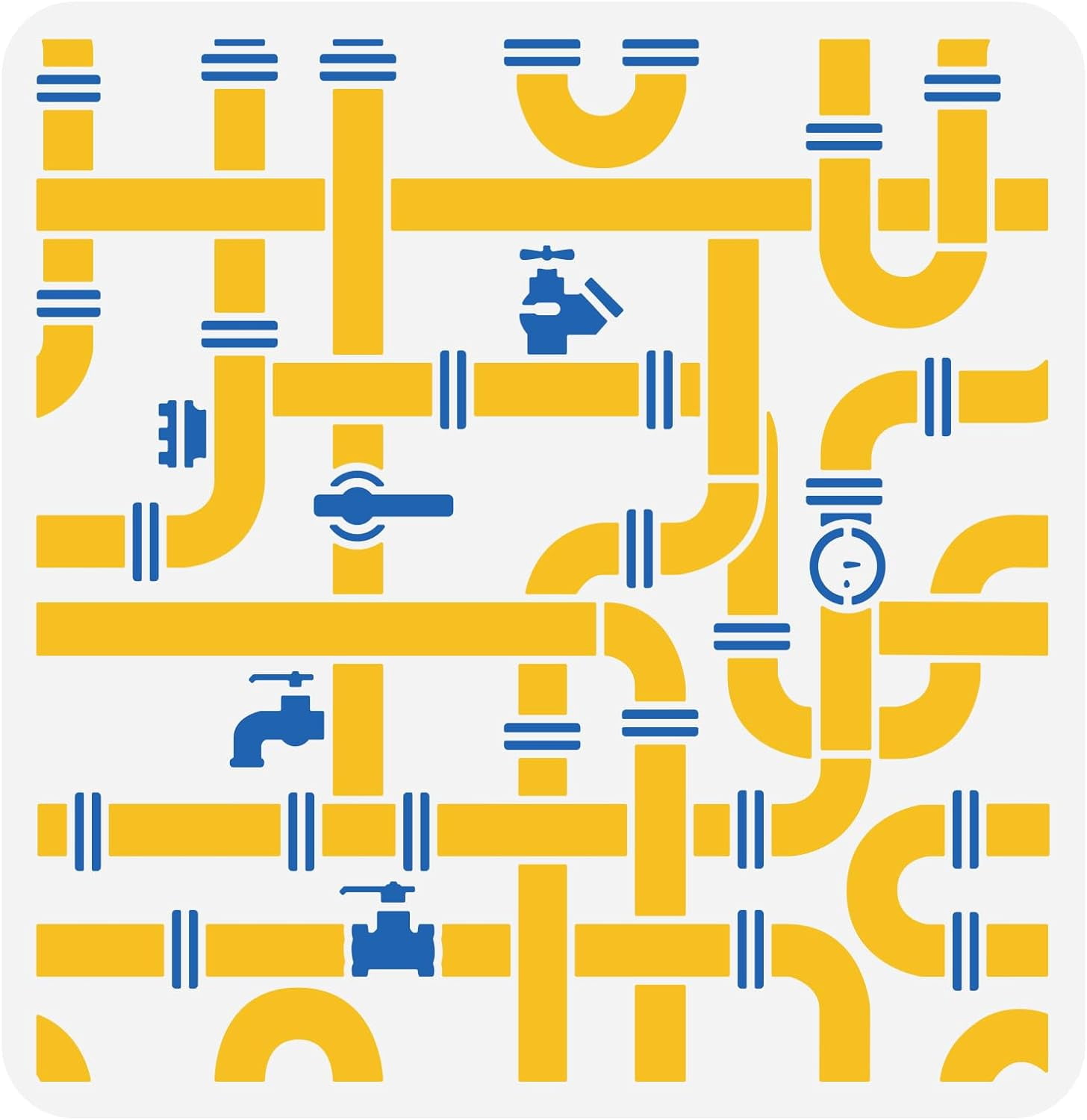 Pipe Stencil 11.8x11.8inch Reusable Plumbing Pattern Painting Template ...