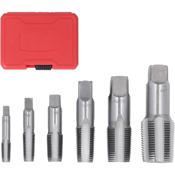 Pipe Tap Set 6 Pcs Pipe Fitting Tools Tap, NPT 1 In 3/4 In 1/2 In 3/8 ...