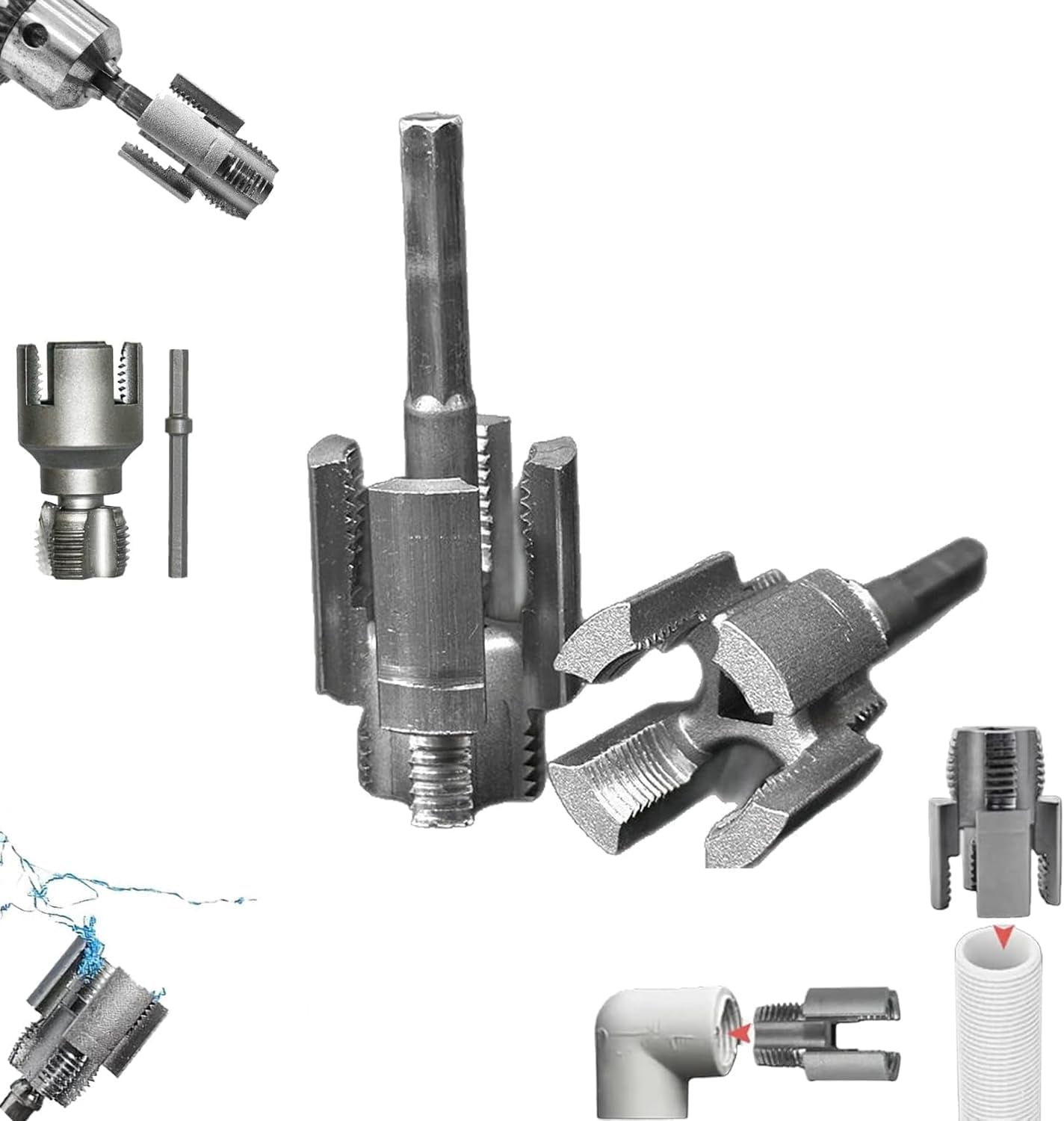 Pipe Thread Cutting Tool - Electric Drill Compatible PVC Pipe Threader ...