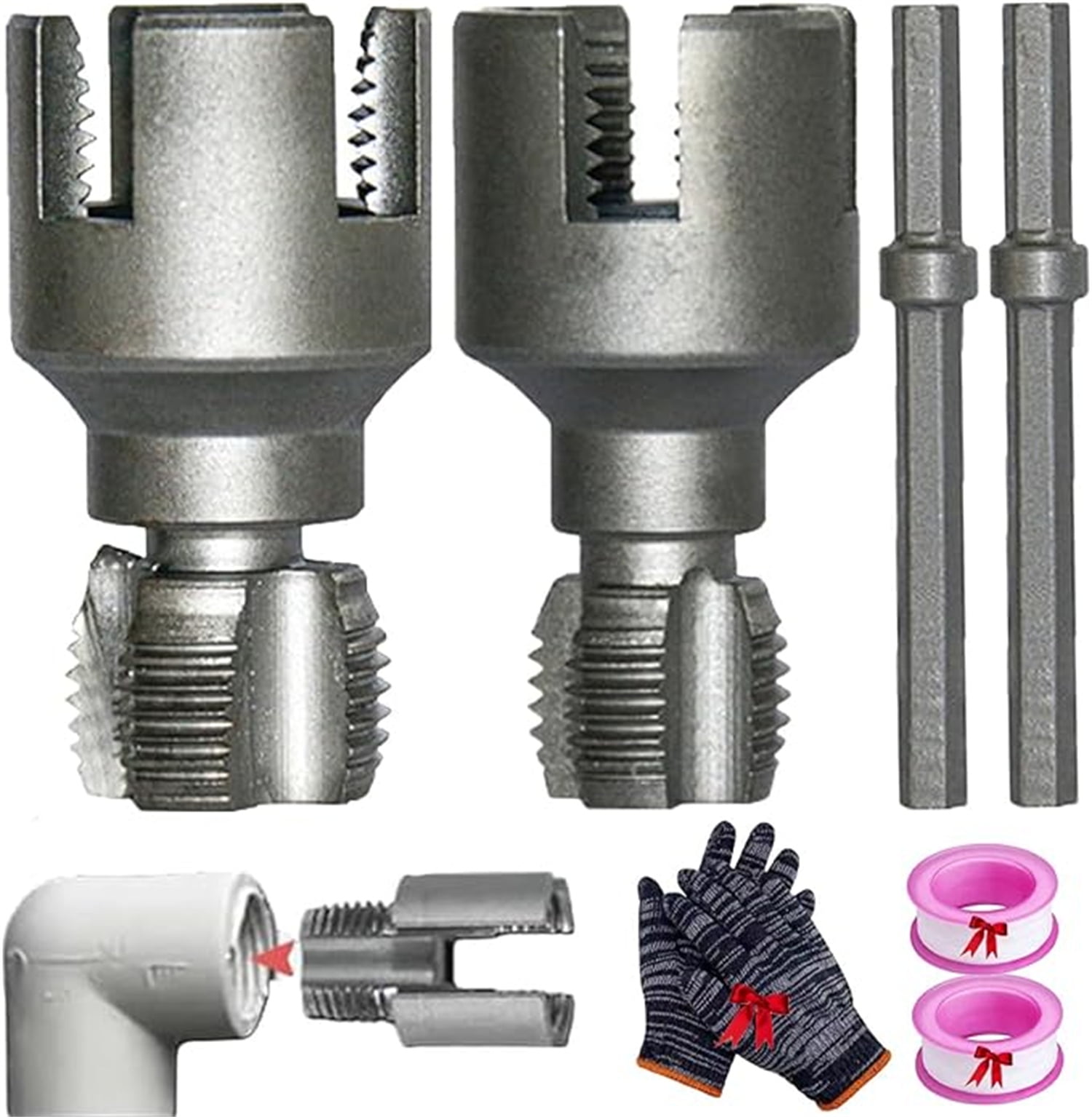 Pipe Thread Cutting Tool, Integrated Internal & External Pipe Threading Tool, Electric Drill ...