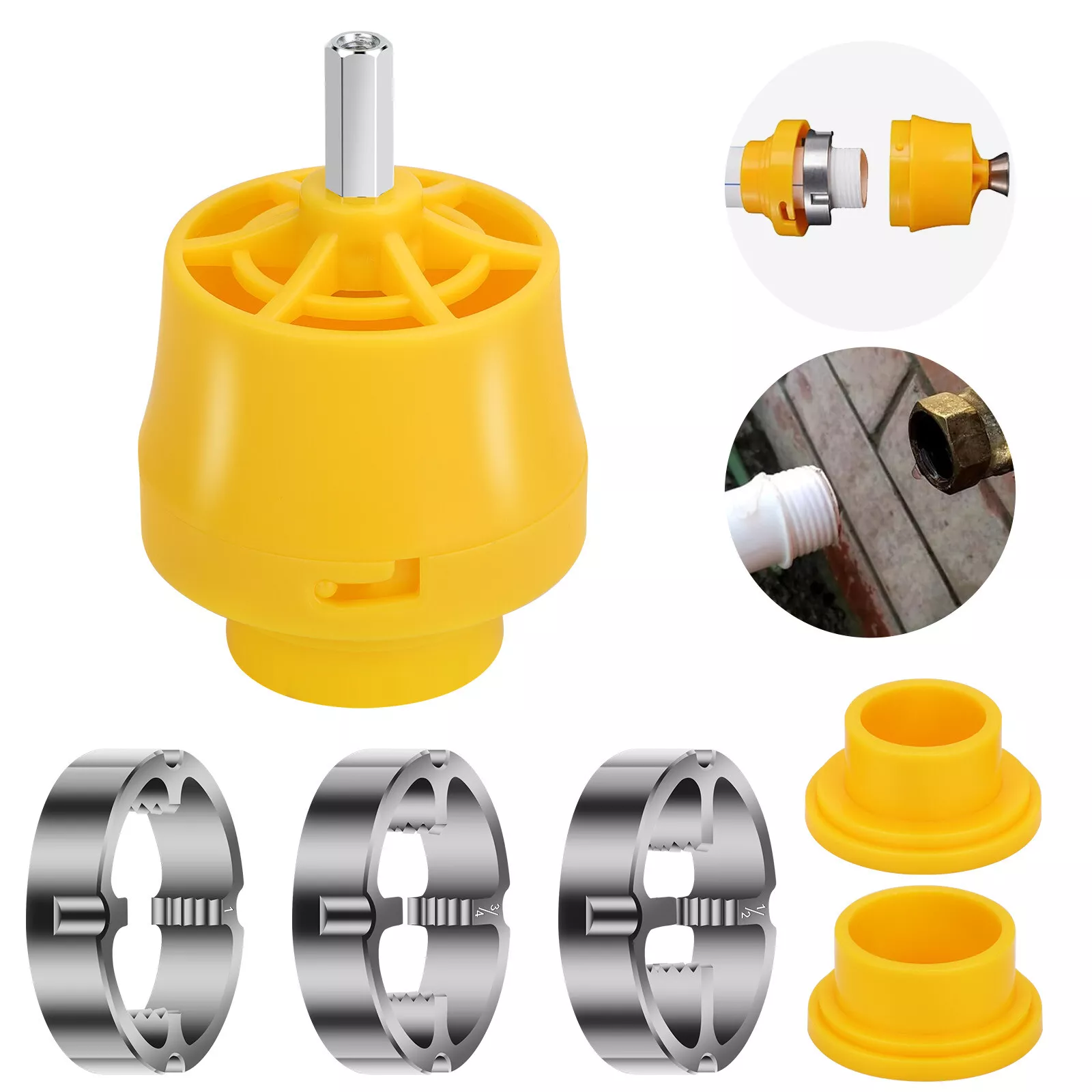 Pipe Threader Plumbing Tool Plastic Pipe Thread Tap Set with 1/2" 3/4 ...