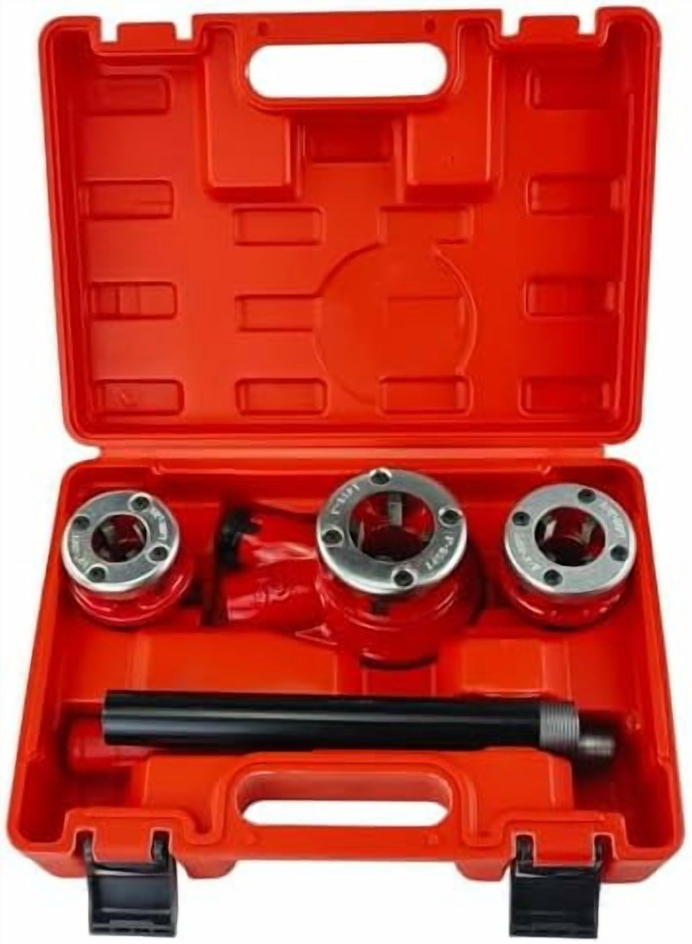 Pipe Threader Ratchet Kit, 1/2" 3/4" 1" Manual Pipe Threading Tool Set ...