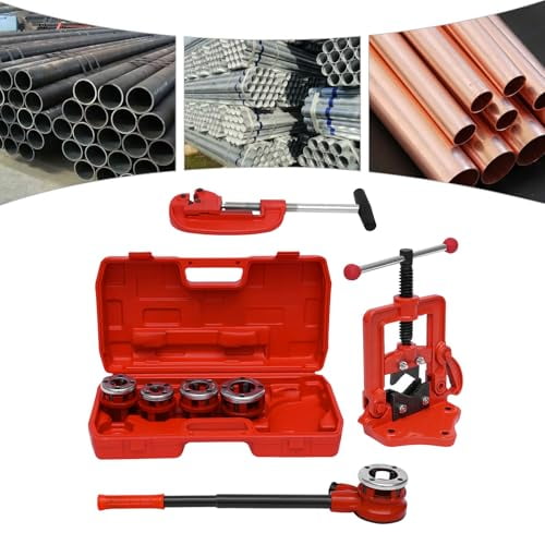 Pipe Threader Ratchet Kit, Manual Pipe Threader Ratchet Type Kit w/ 5 ...