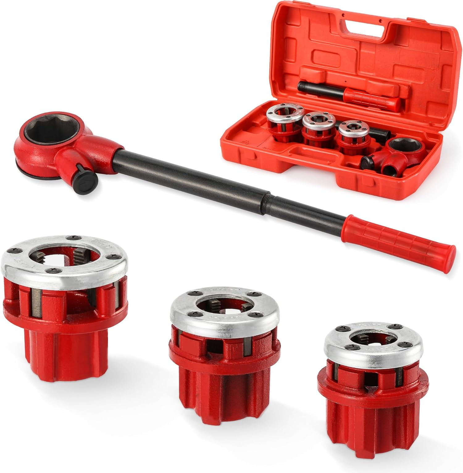 Pipe Threader Ratchet Kit, Manual Ratcheting Pipe Threading Tool Set ...