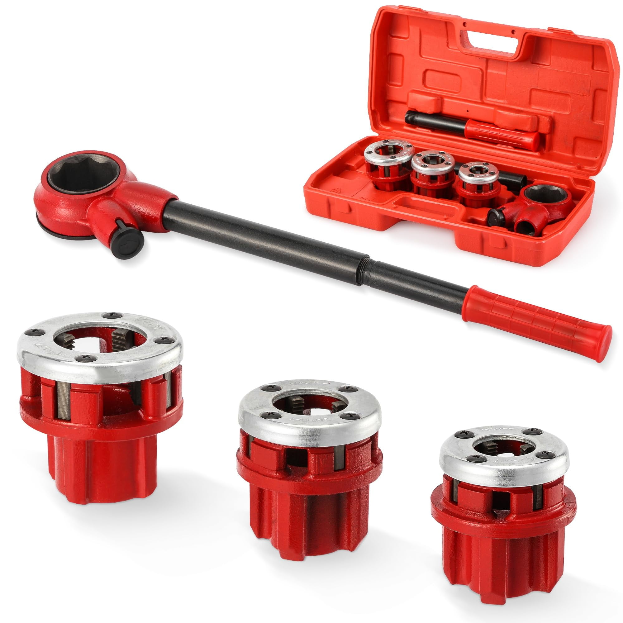 Pipe Threader Ratchet Kit， Manual Ratcheting Pipe Threading Tool Set ...