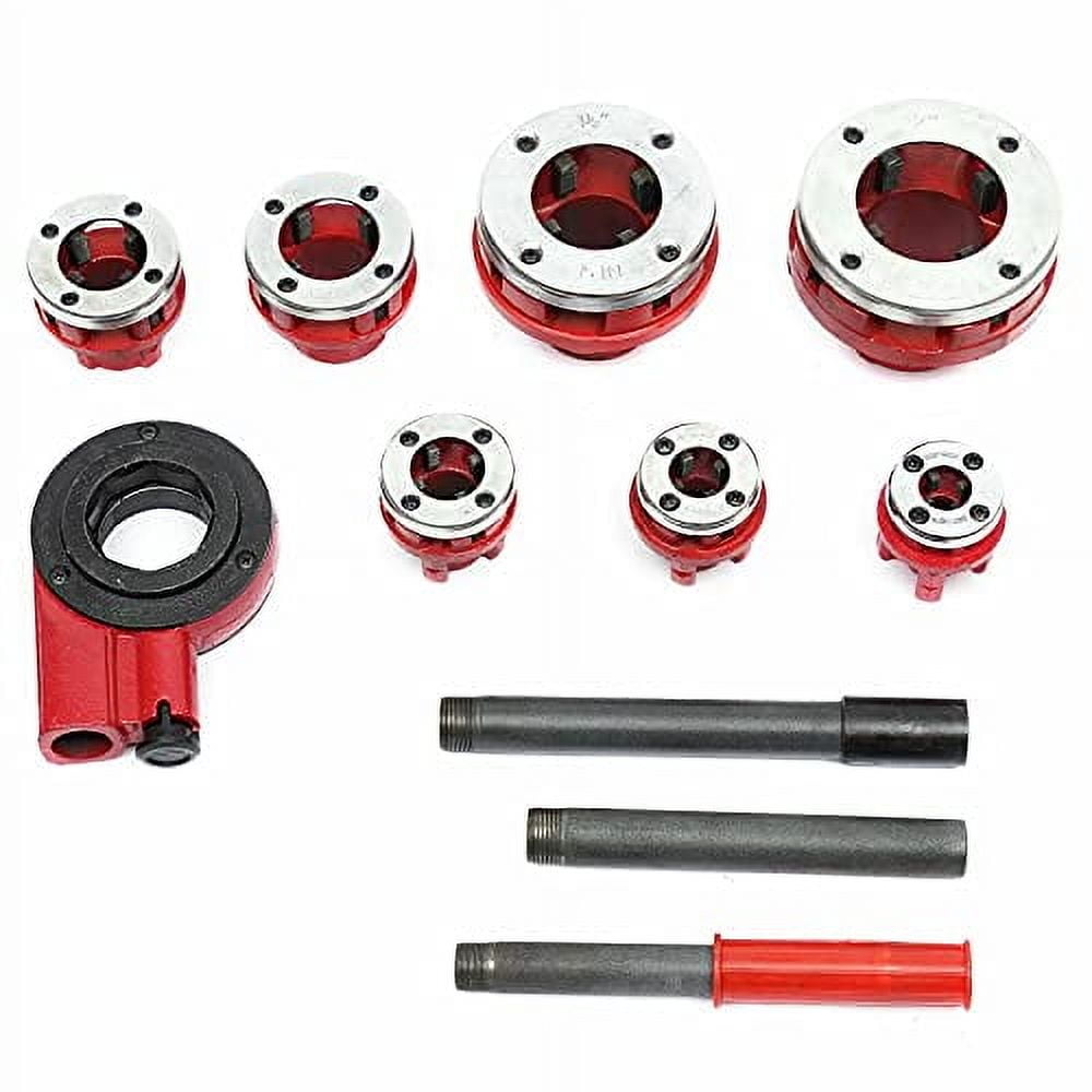 Pipe Threader Ratchet Type w/ 7 Dies Set 3/8-2", Steel Pipe Thread ...