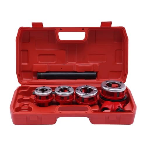 Pipe Threading Kit, Manual Pipe Threader Tool Kit w/ 4 Dies Set ...