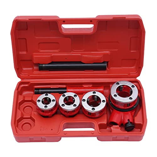 Pipe Threading Kit, Manual Pipe Threader Tool Kit w/ 4 Dies Set ...