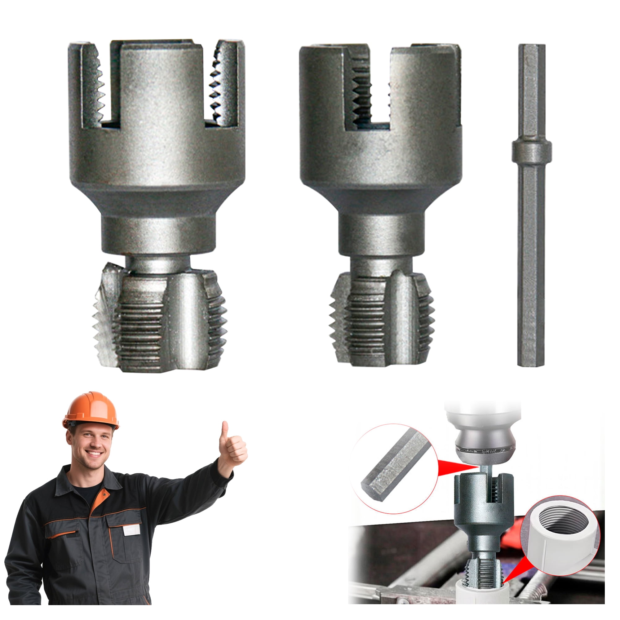 Pipe Threading Tool – Internal & External Tap Kit for Drills/Impact ...