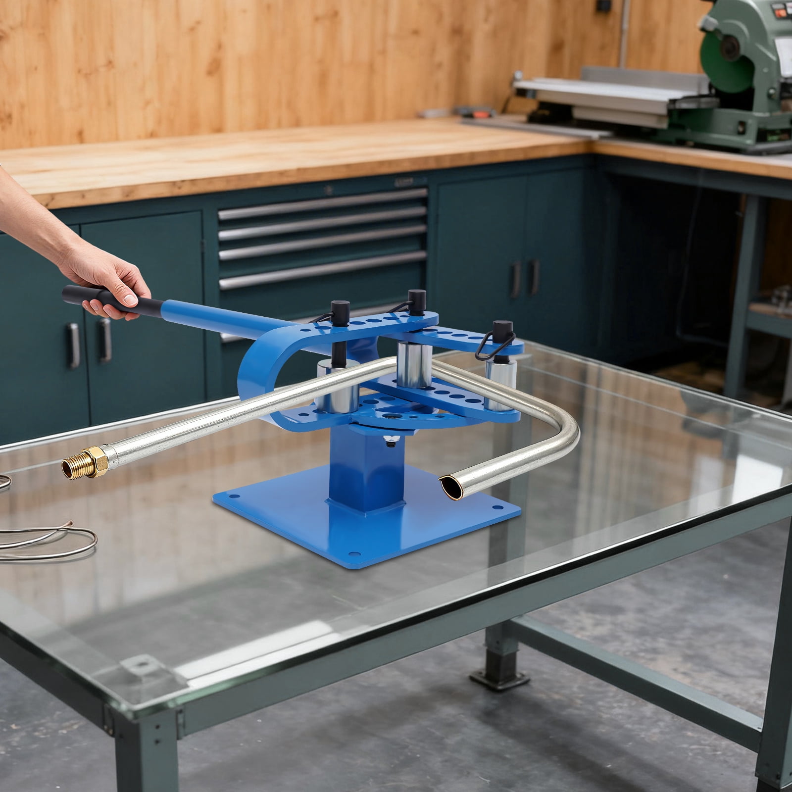 Pipe Tube Bender, Manual Bench Bending Machine Tube Bender 7 Dies Set ...