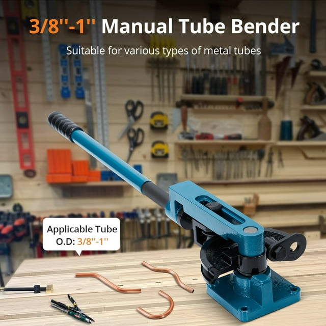 Pipe Tube Bender with Tubing Cutter & 7 Dies, 3/8" to 1" Manual Pipe Tube Bender, Heavy Duty ...