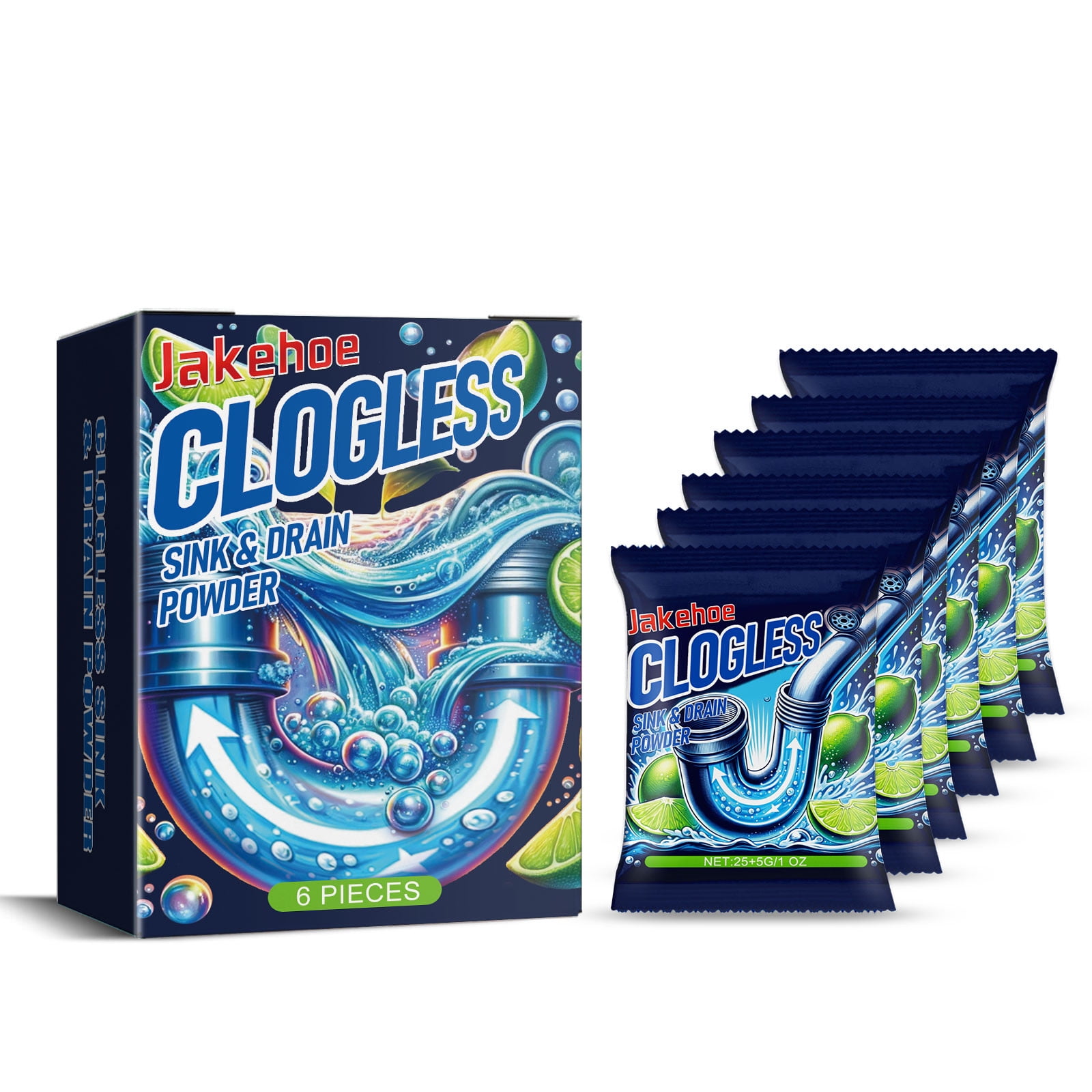 Pipe Unclogging Powder Powerful Cleaning Dissolving Sewer Drains ...