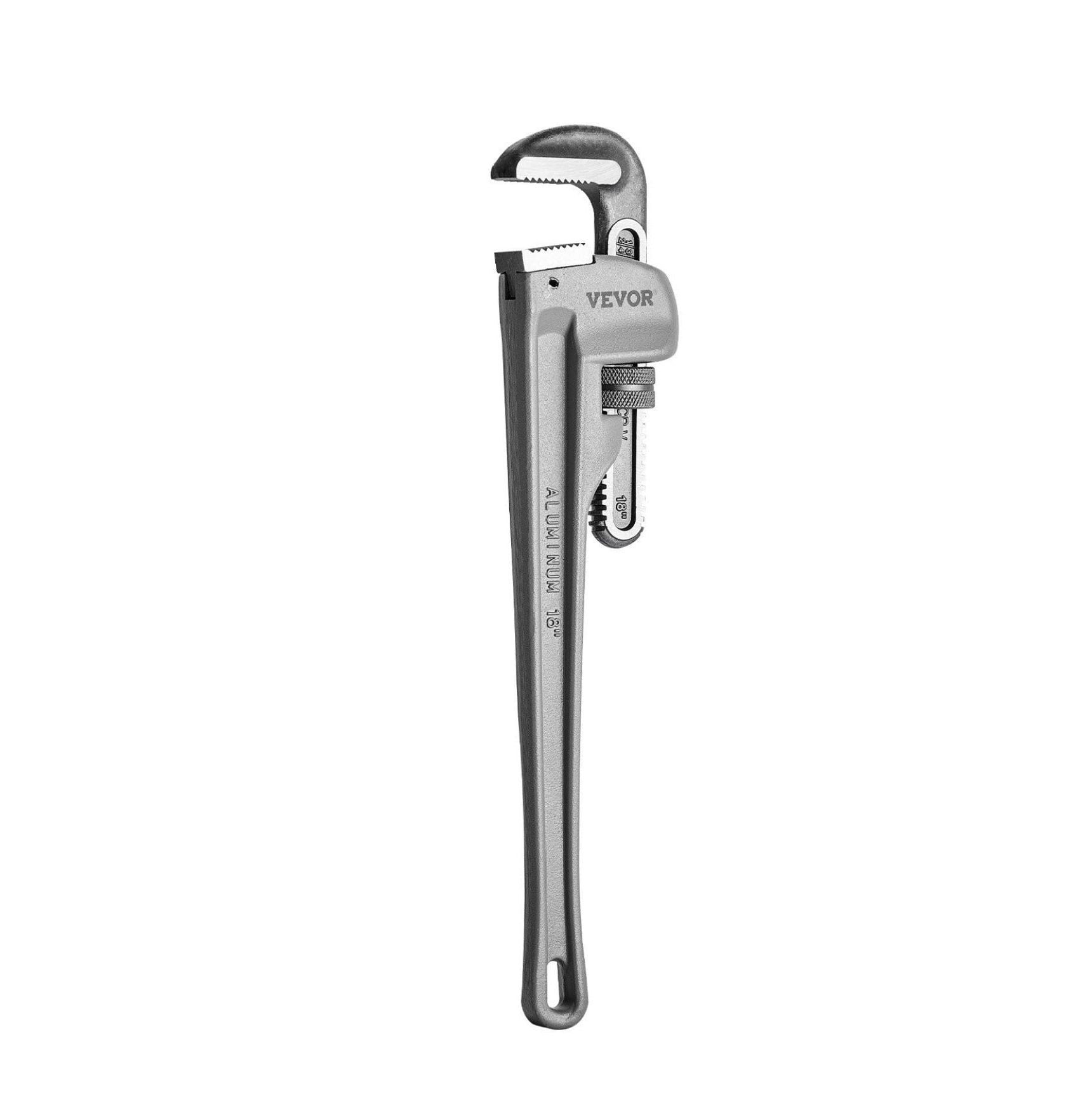 Pipe Wrench, 18" Aluminum Straight Pipe Wrench, Adjustable Plumbing ...