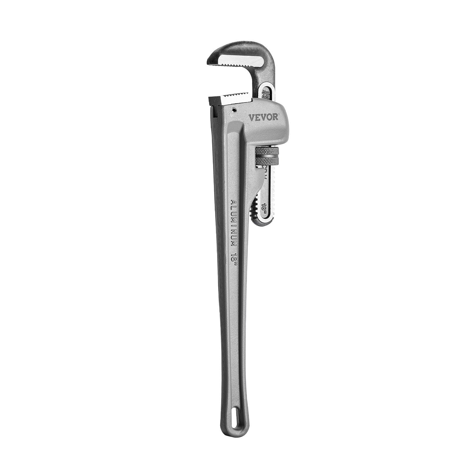 Pipe Wrench, 18" Aluminum Straight Pipe Wrench, Adjustable Plumbing ...