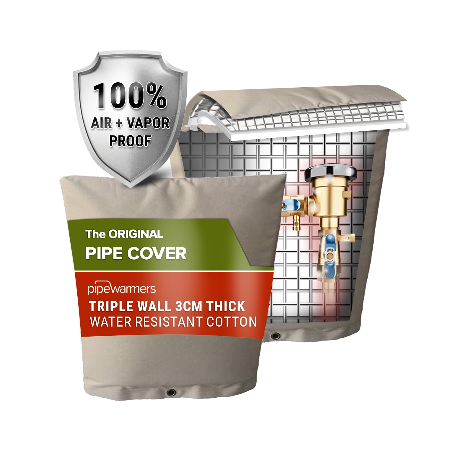 PipeWarmers The Original Pipe Insulation Cover (5˚F) Winter Pipe ...