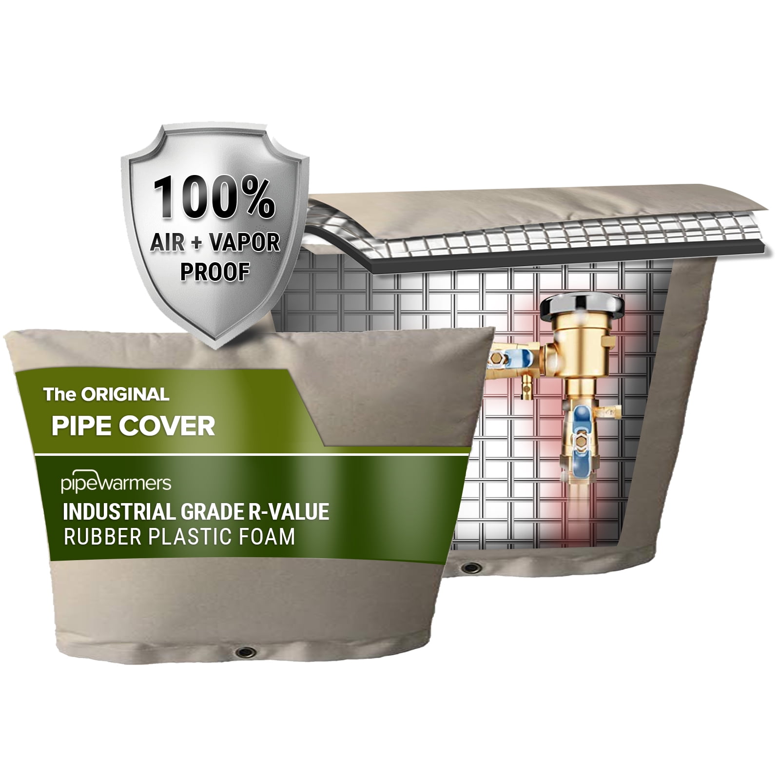 PipeWarmers The Original Pipe Insulation Cover (5˚F) Winter Pipe ...