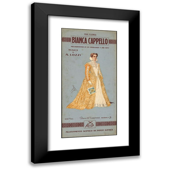 Pipein Gamba 14x24 Black Modern Framed Museum Art Print Titled - Dama ...