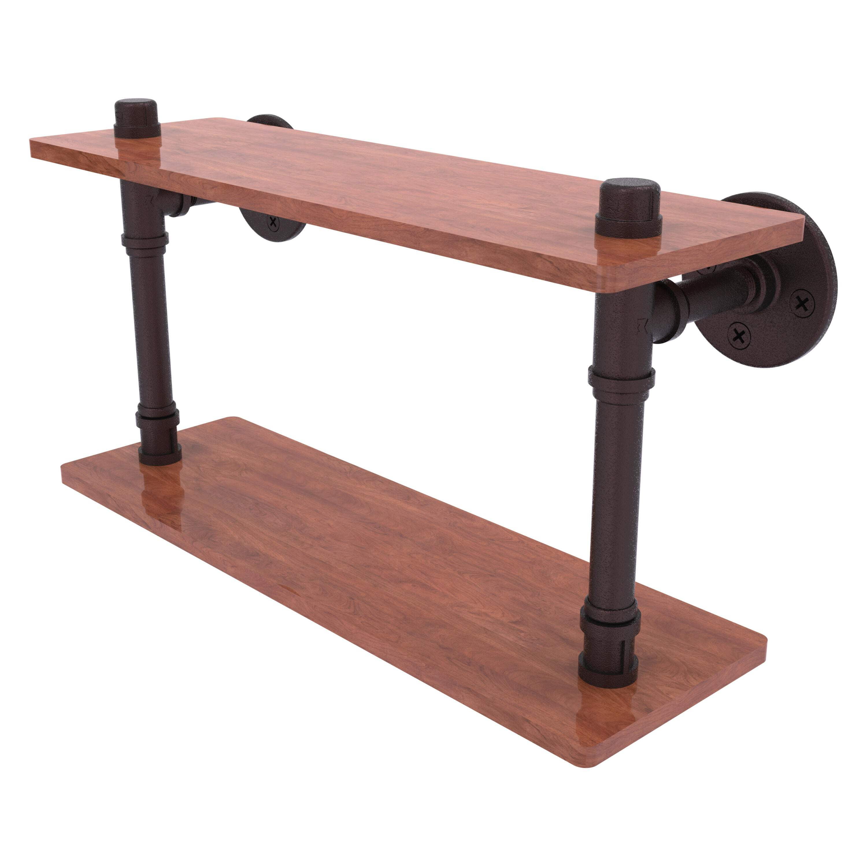 Pipeline Collection 16 Inch Ironwood Double Shelf - Walmart.com
