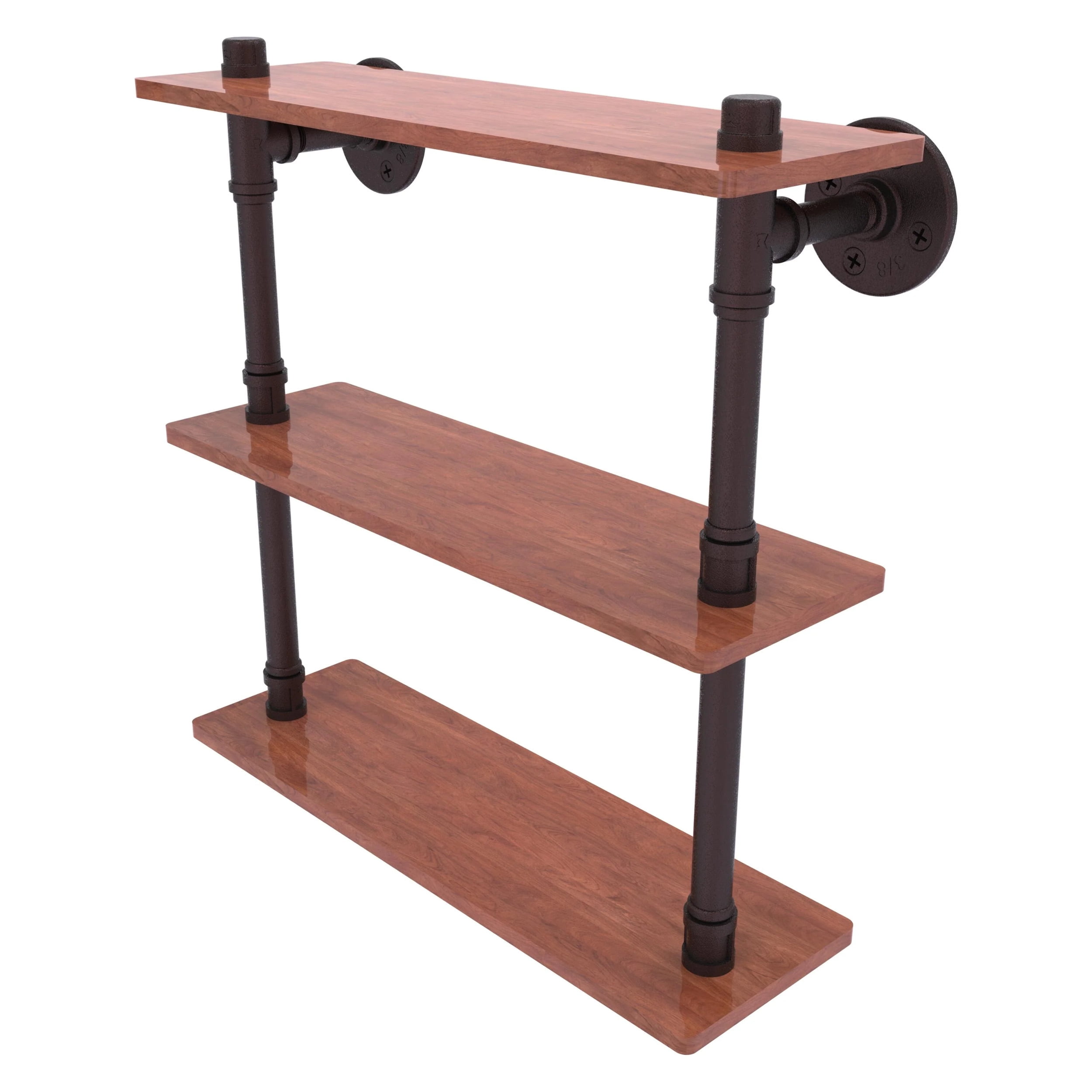 Pipeline Collection 16 Inch Ironwood Triple Shelf - Walmart.com