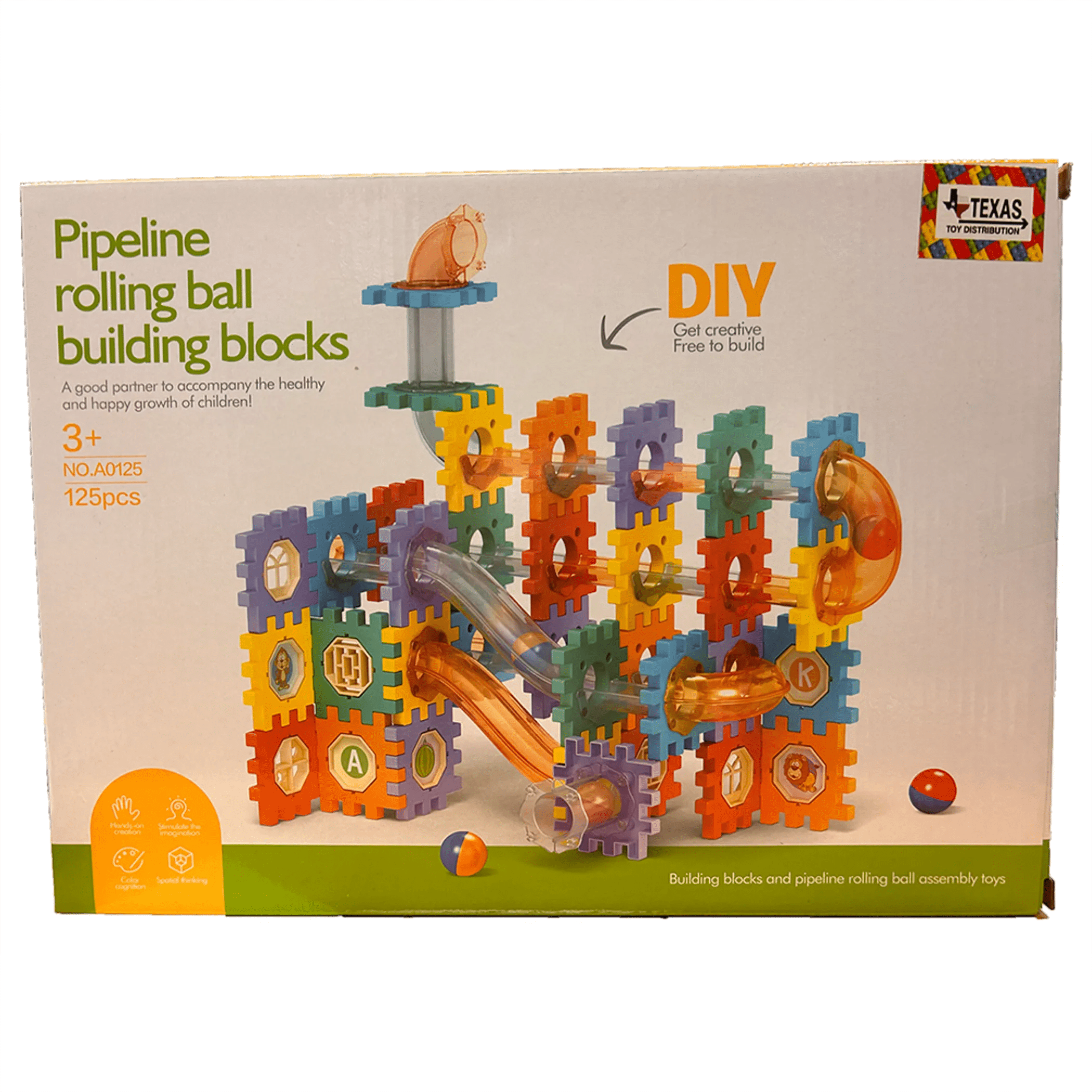 Pipeline Rolling Ball Building Blocks Marble Drop Set 125 Pcs - Walmart.com