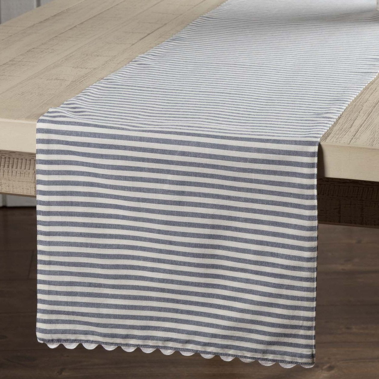 Piper Classics Farmhouse Ticking Stripe Blue Table Runner, 36" Long ...