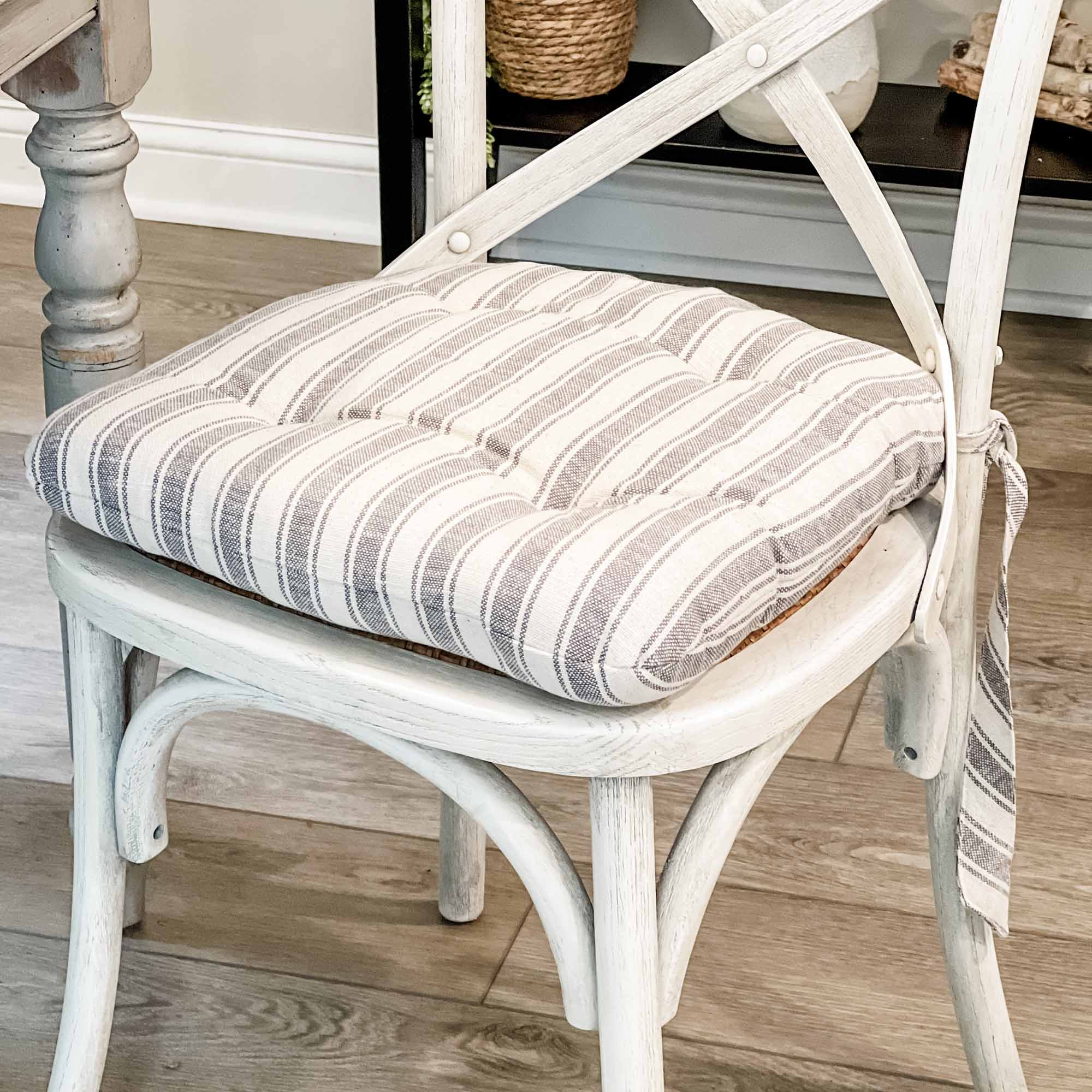 Piper Classics Market Place Blue Grain Sack Stripe Chair Pad - Walmart.com