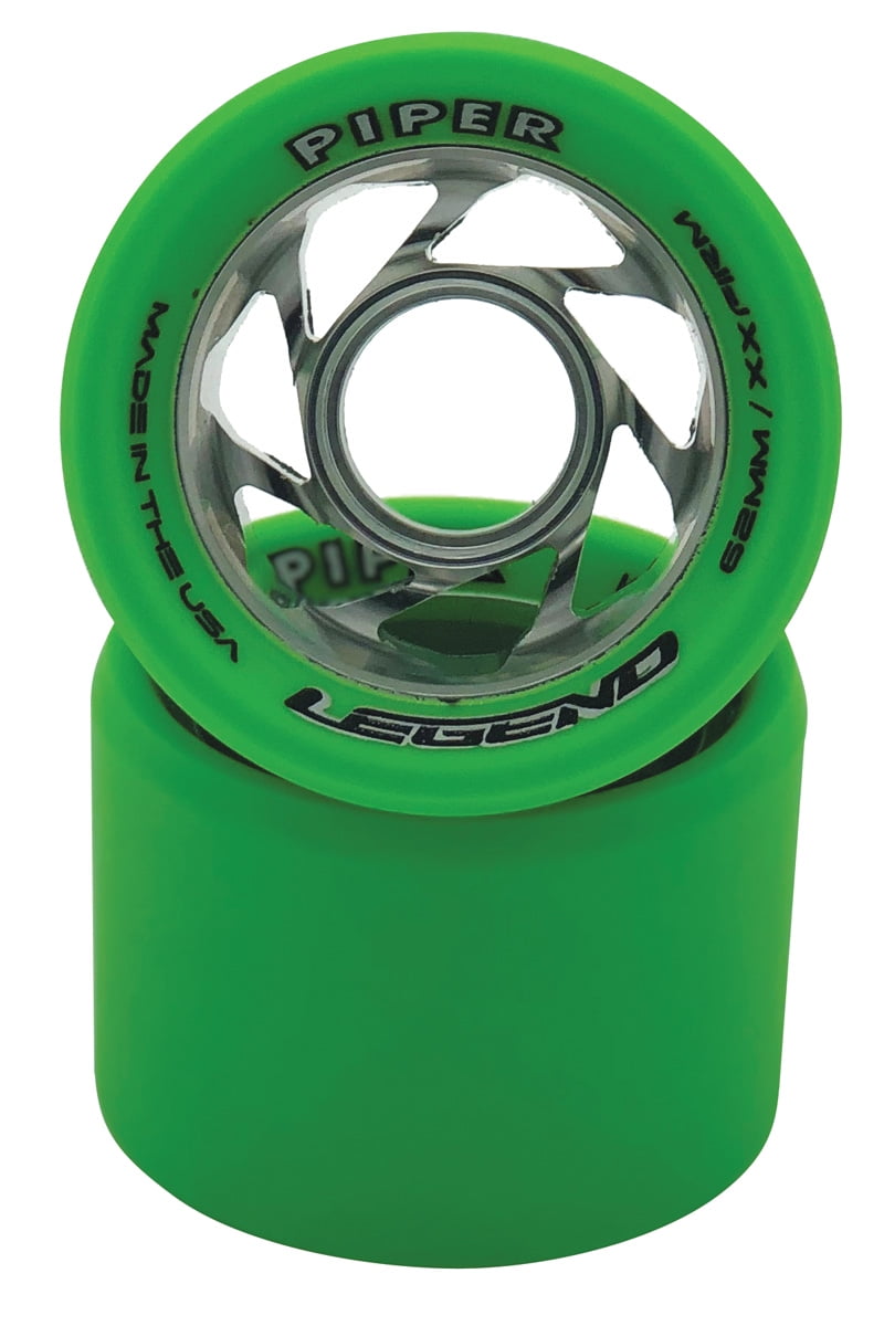 Piper Indoor Quad Speed Skating Wheels, Green Urethane, 62mm, 44mm Core ...
