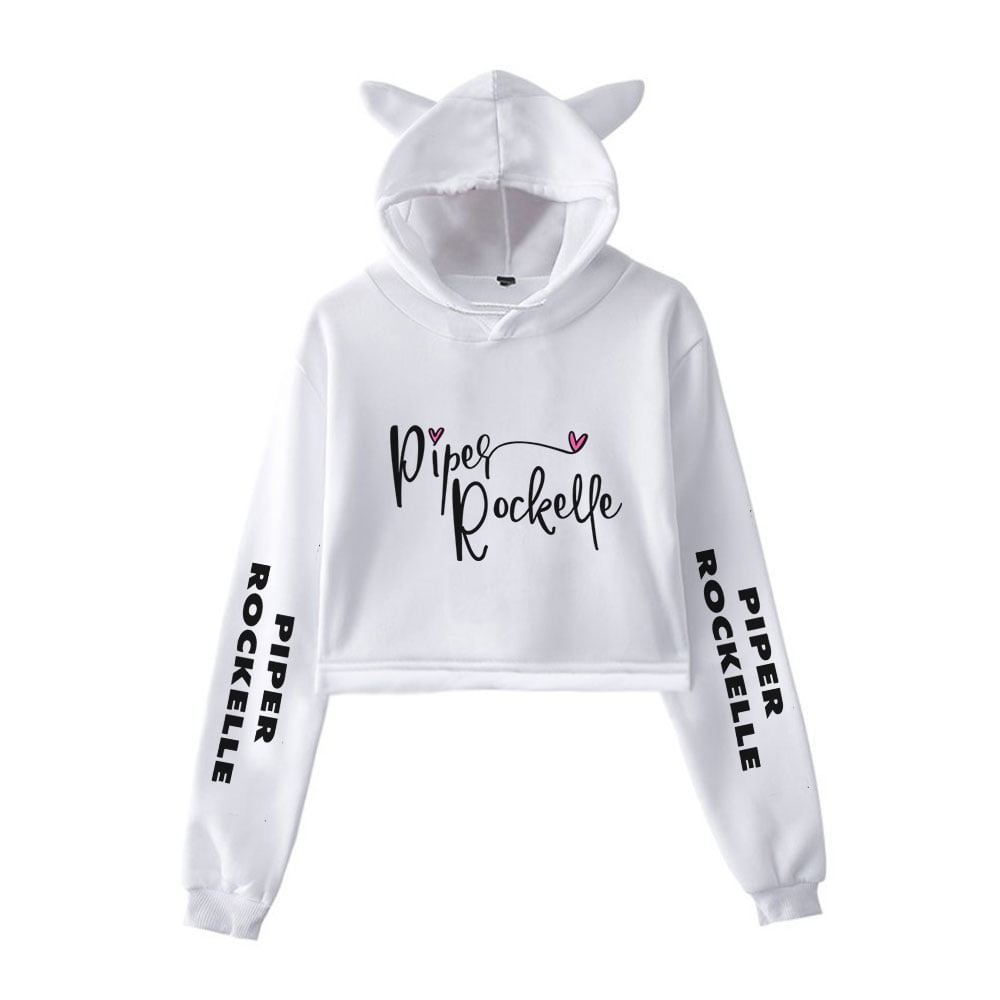 Piper Rockelle Cat Ear Hoodie Women Sweatshirt Kawaii Pullover Crop ...