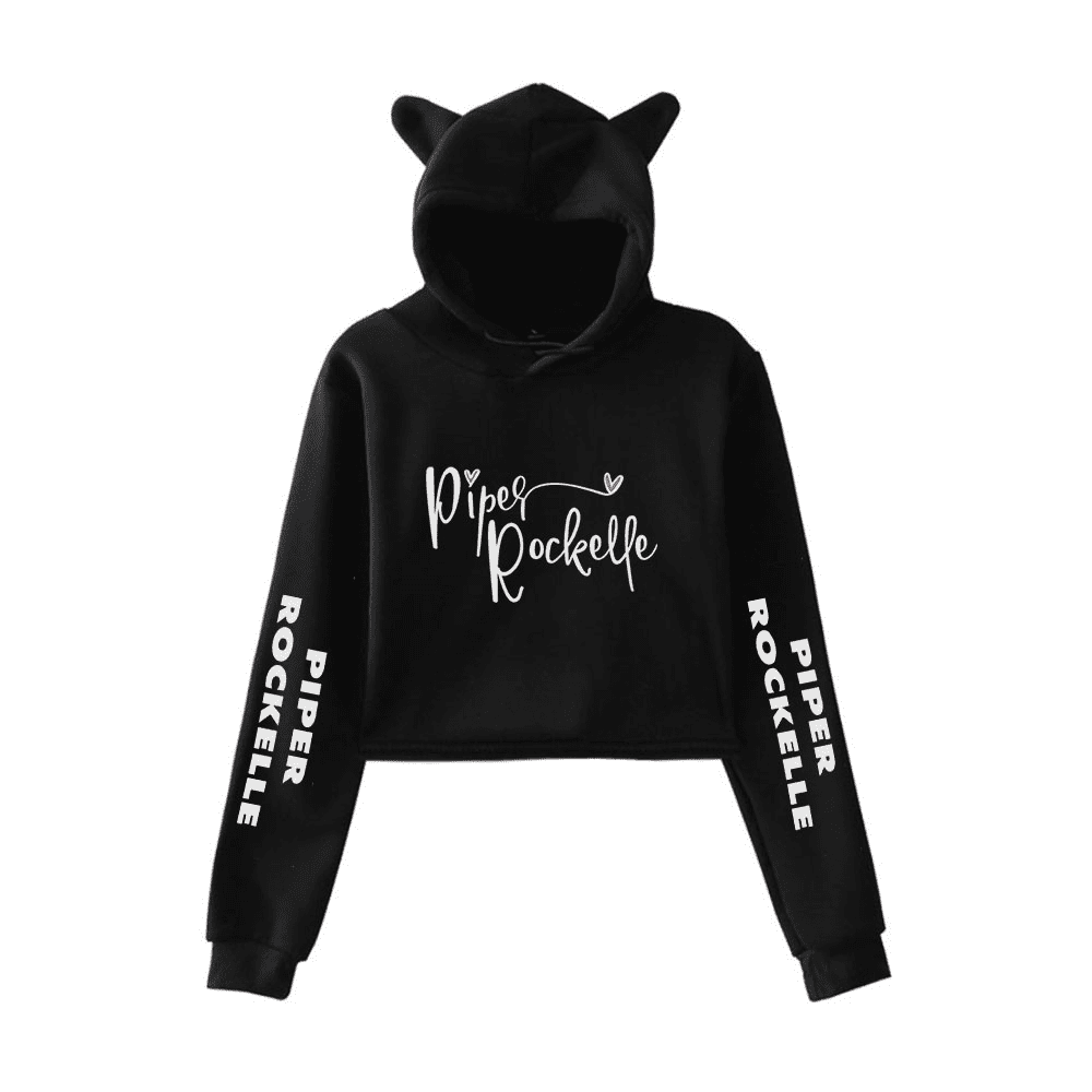 Piper Rockelle Merch Cat Ear Hoodie Sweatshirt Girl's Fans Kawaii Crop ...