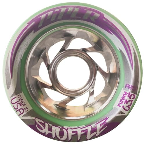 Piper Shuffle Pro Aluminum Hub Roller Skate Wheels, 63.5mm, Green ...