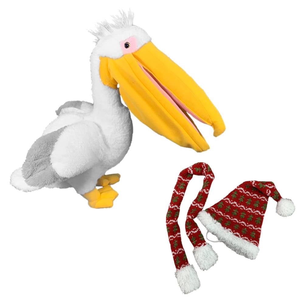 Piper The Pelican 16 Inch Plush with Festive Knit Hat & Scarf Combo ...