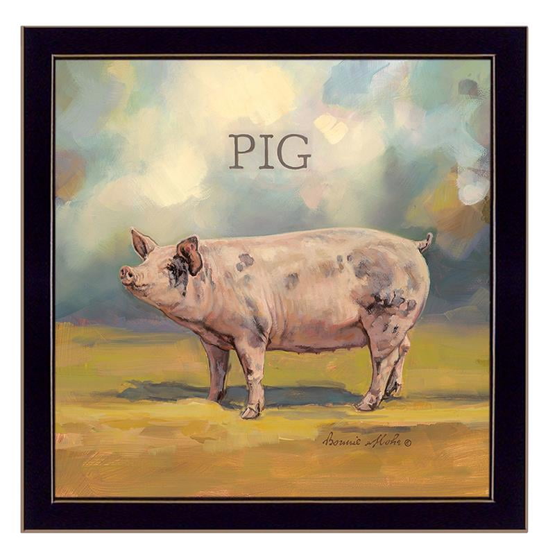Piper the Pig by Bonnie Mohr Printed Framed Wall Art Wood Multi-Color ...