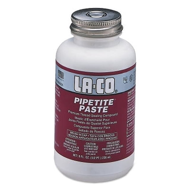 Pipetite Paste Pipe Thread Compounds, 1/2 pt, Brush-In-Cap, Gray ...
