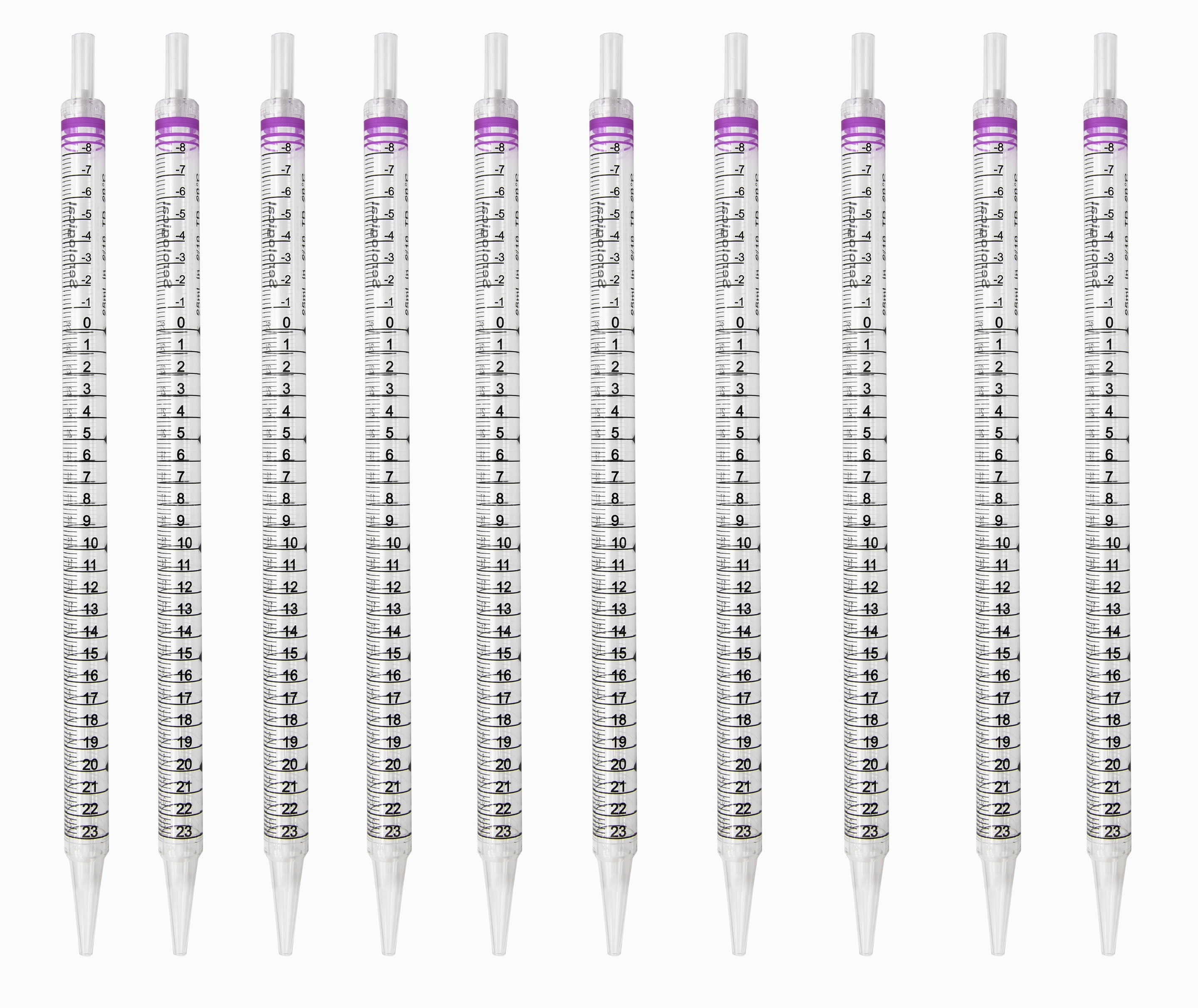 Pipette Serological, 25ml Capacity by 0.2ml, Plastic, Sterile, Color Coded. Pack of 10 ...
