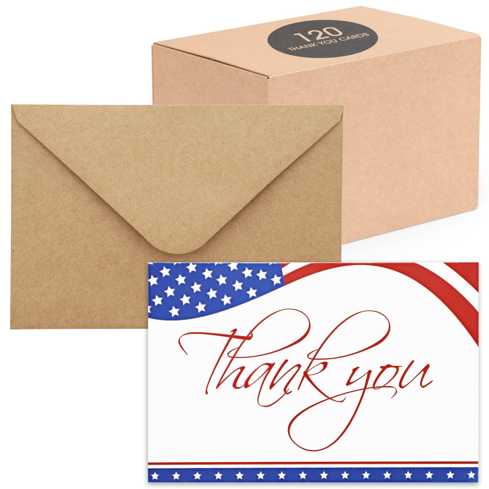 Pipilo Press 120 Pack 4x6-inch Bulk Patriotic Thank You Cards with ...
