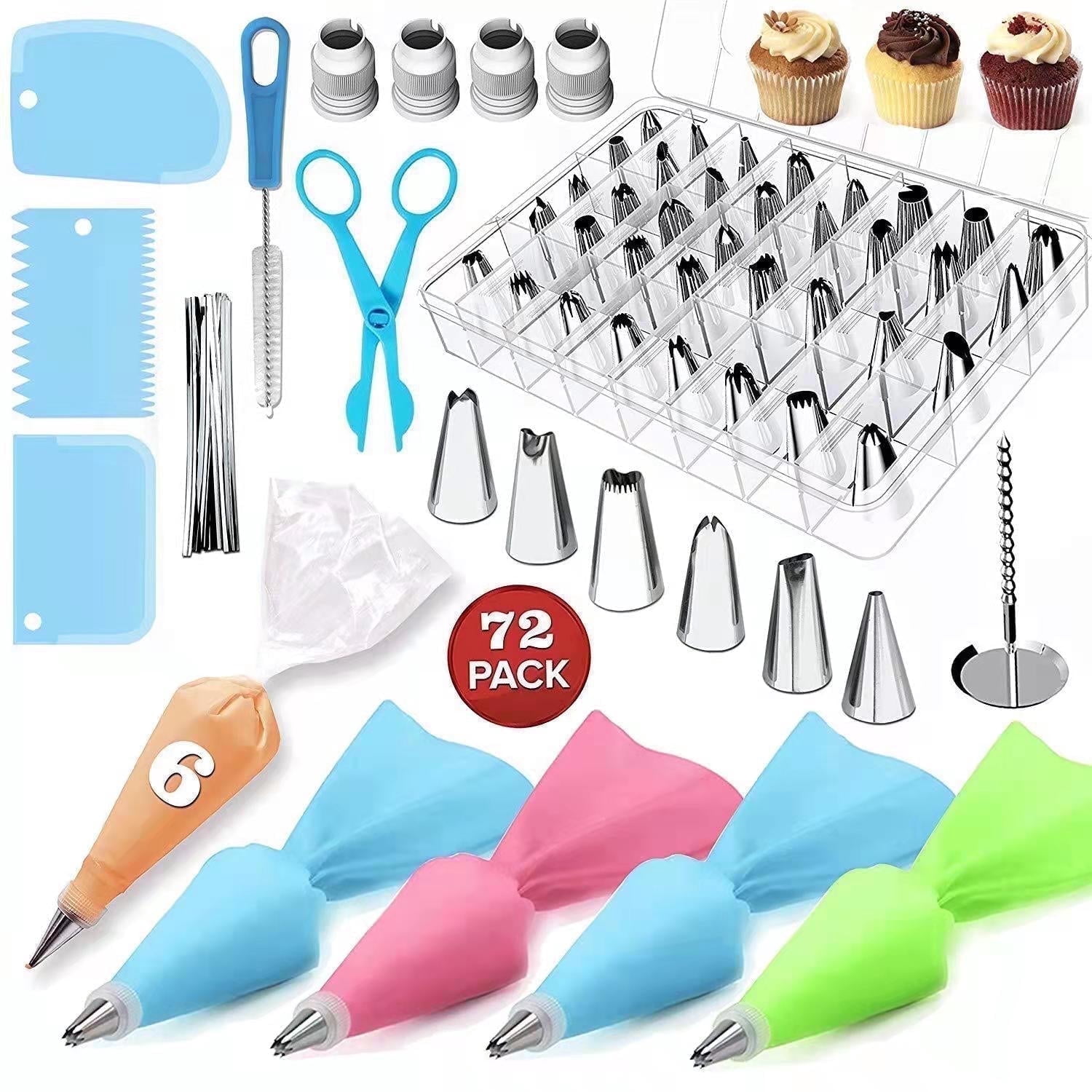 Homeminion Piping Bags and Tips Set,72 Pieces Cake Decorating Supplies ...